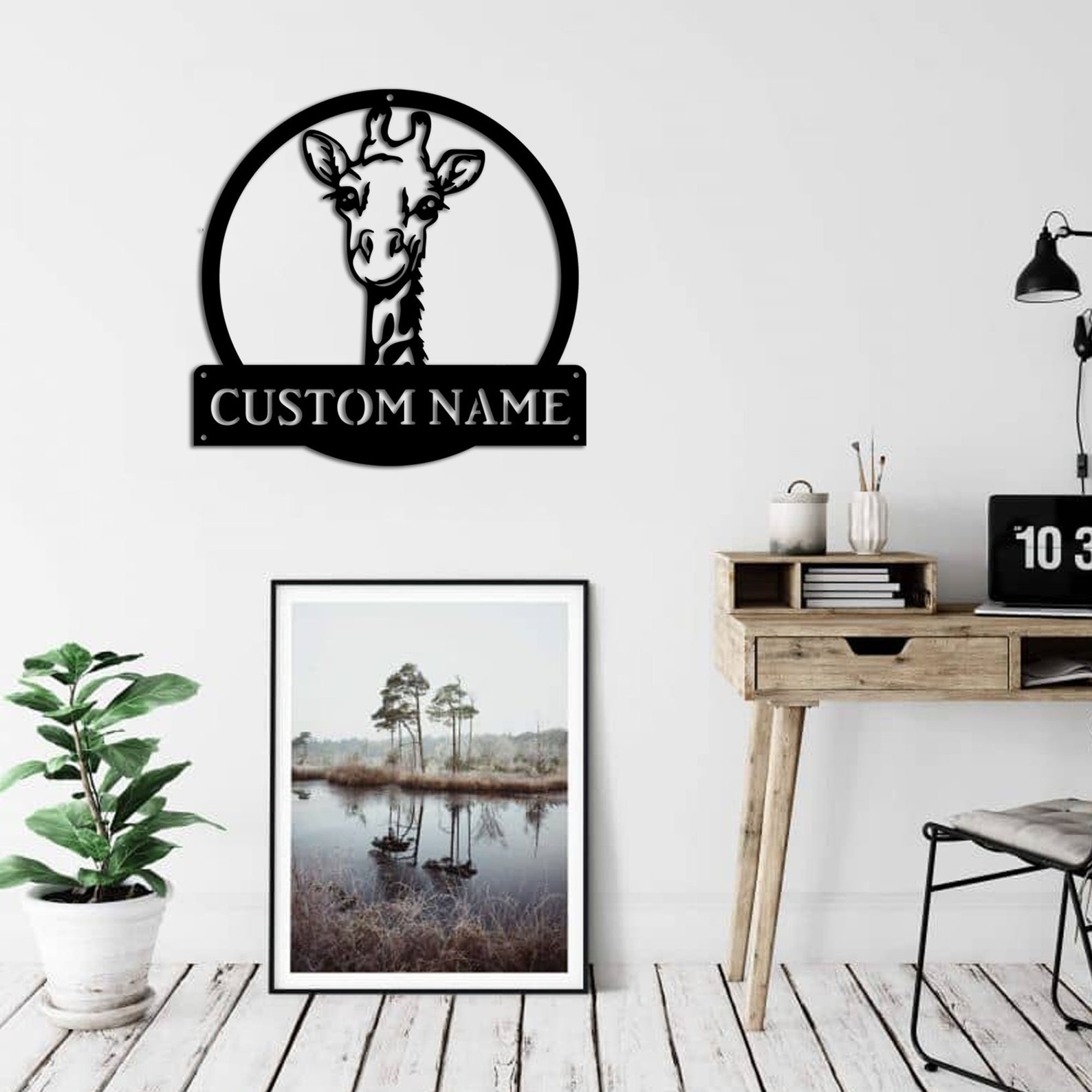 Personalized Giraffe Monogram Metal Sign Art Custom Giraffe - Etsy