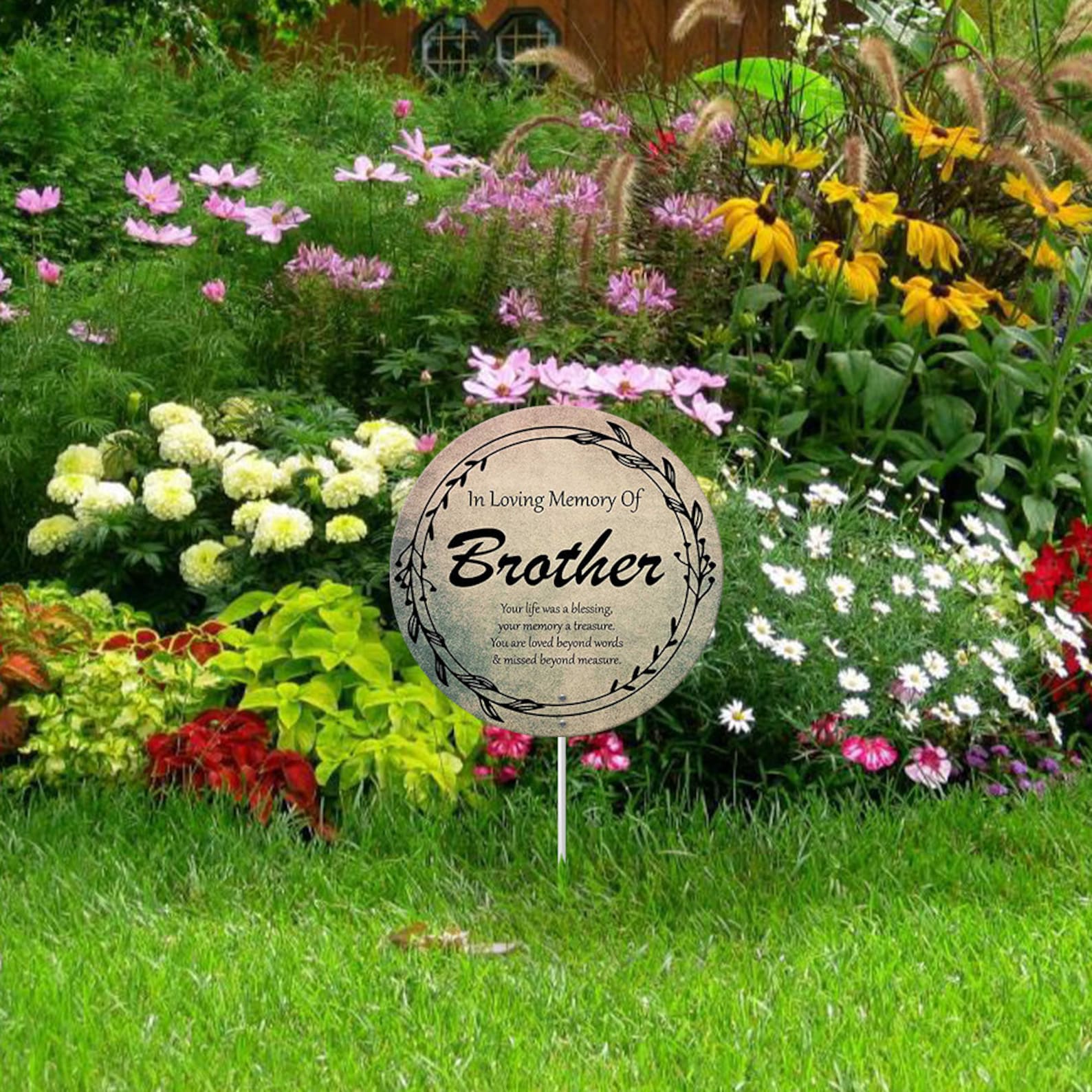 Brother Memorial Stake - Plaque, Outdoor Grave Marker, Personalised ...