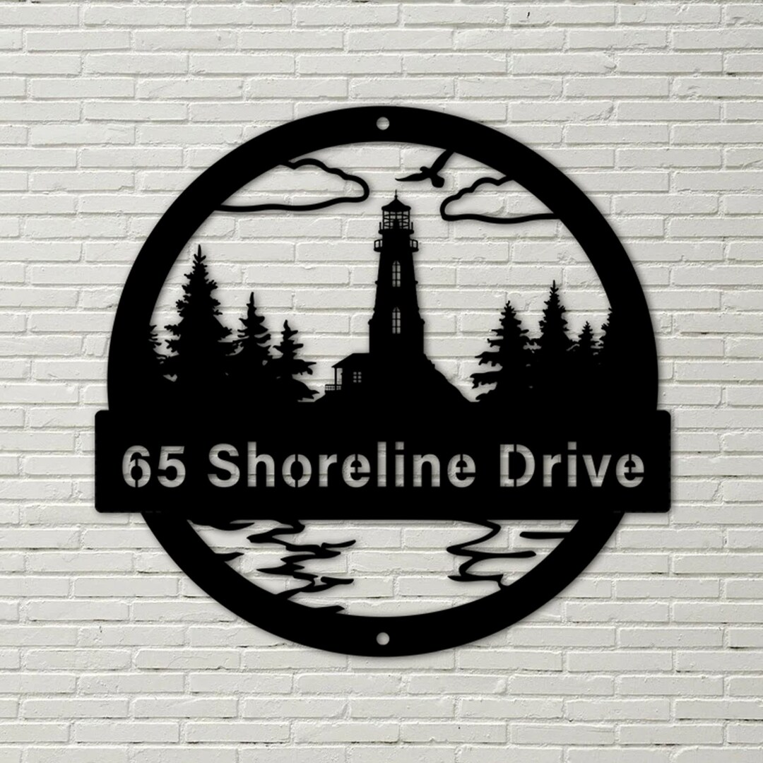 Personalized Lighthouse Metal Sign Outdoor, Weatherproof Sign, Farm ...