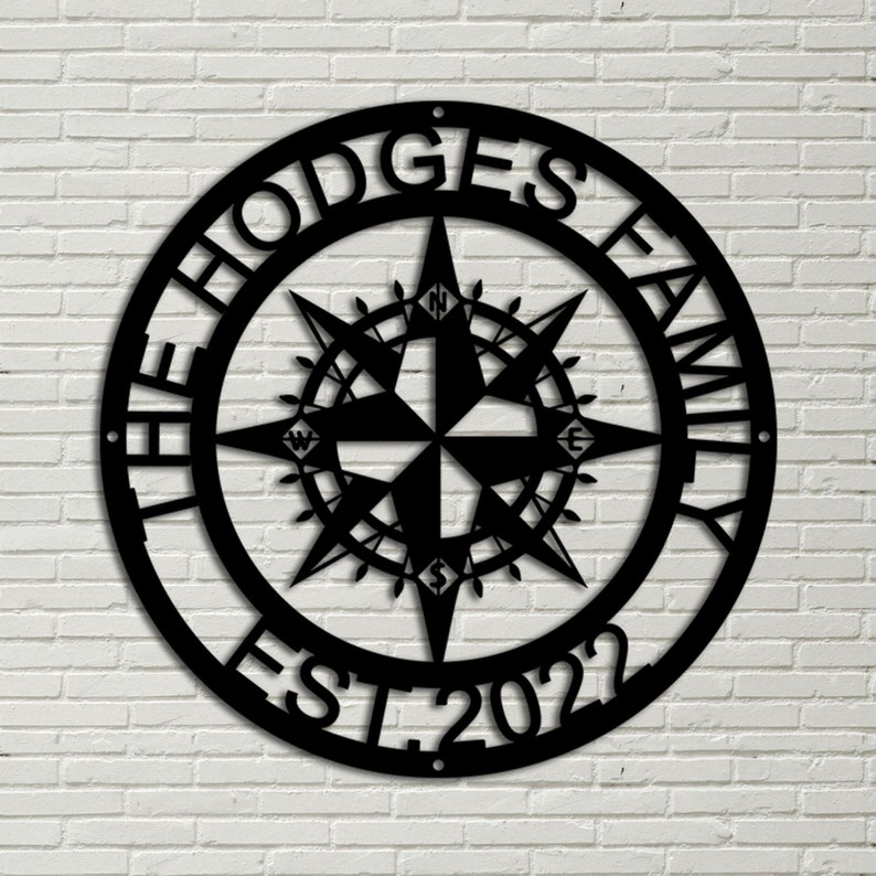 Personalized Compass Rose Metal Sign Nautical Address Wall - Etsy