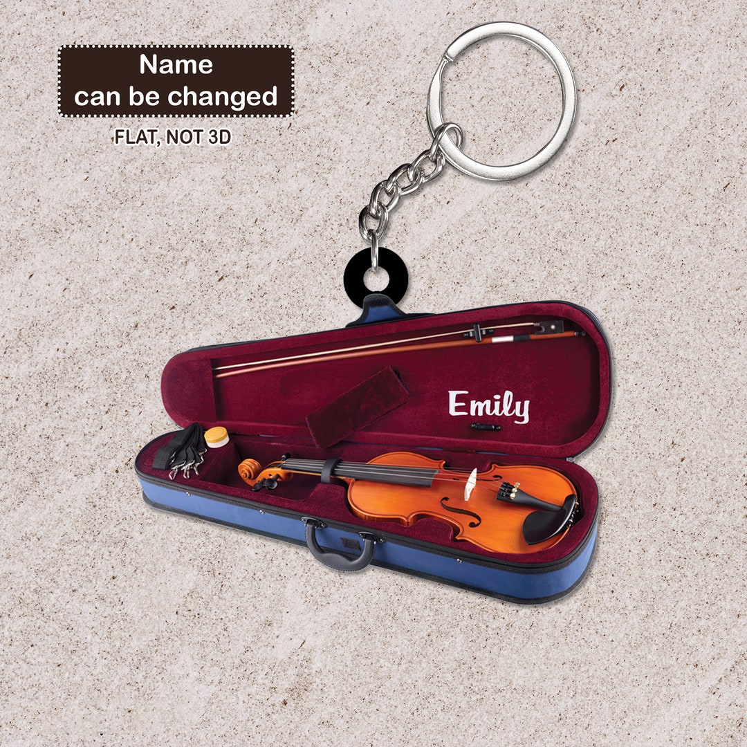 Violin Personalized Keychain, Violin 2D Keychain, Violin Lovers Gift ...