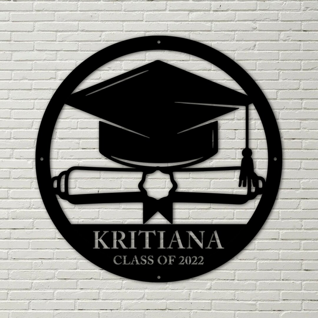 Graduation Metal Sign - Monogram - Graduation Gift - Metal Home Decor ...