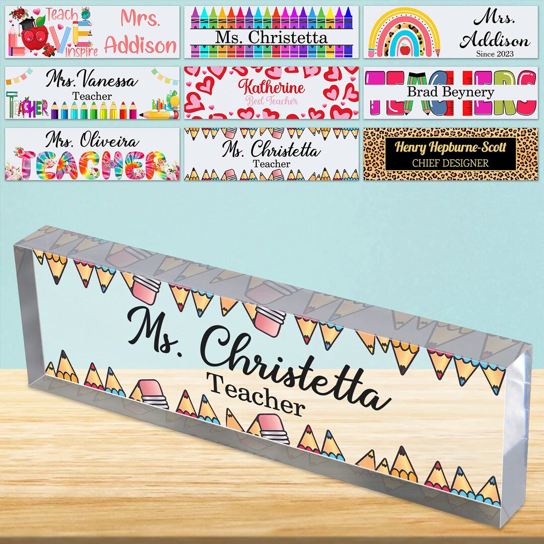 Personalized Teacher Desk Name Plate Teacher Gift, Custom Teacher Desk ...