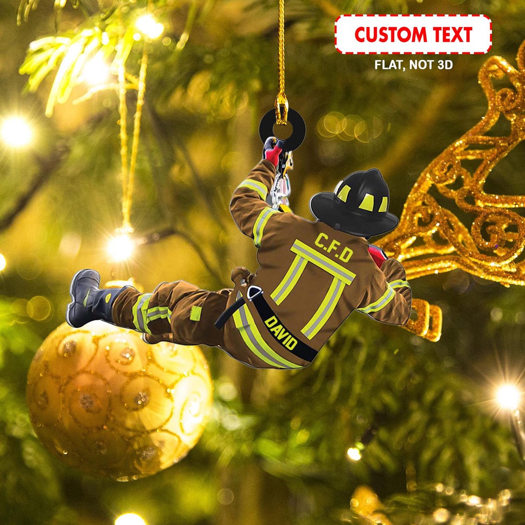 Firefighter on Duty, Personalized Fireman Acrylic Ornament, Custom ...