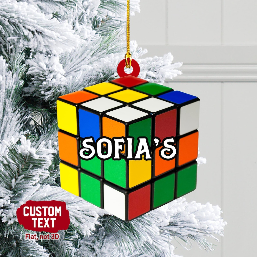 Personalized Cubo Rubik Ornament, Rubik Cube Ornaments Christmas ...