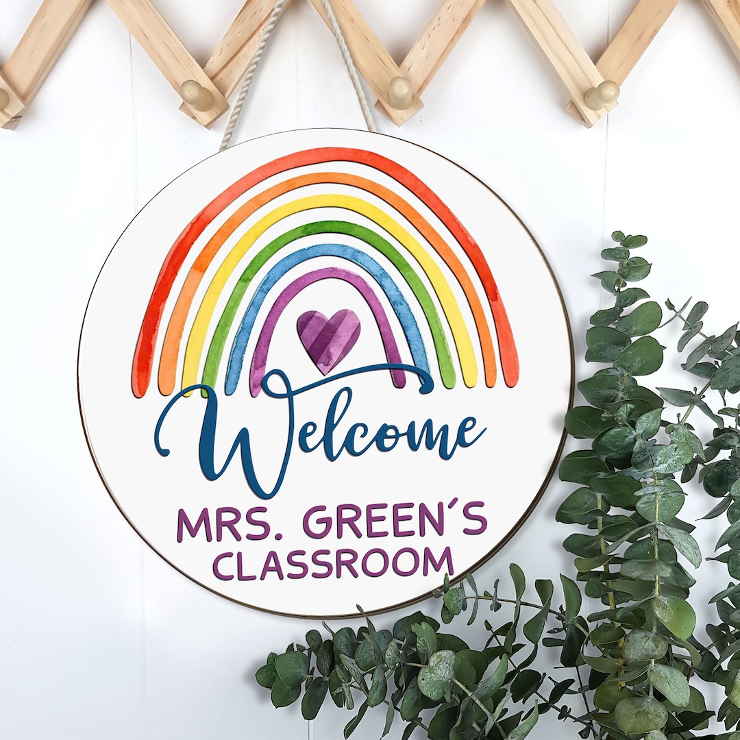 Custom Teacher Door Sign, Classroom Door Decor, Teacher Name Sign ...