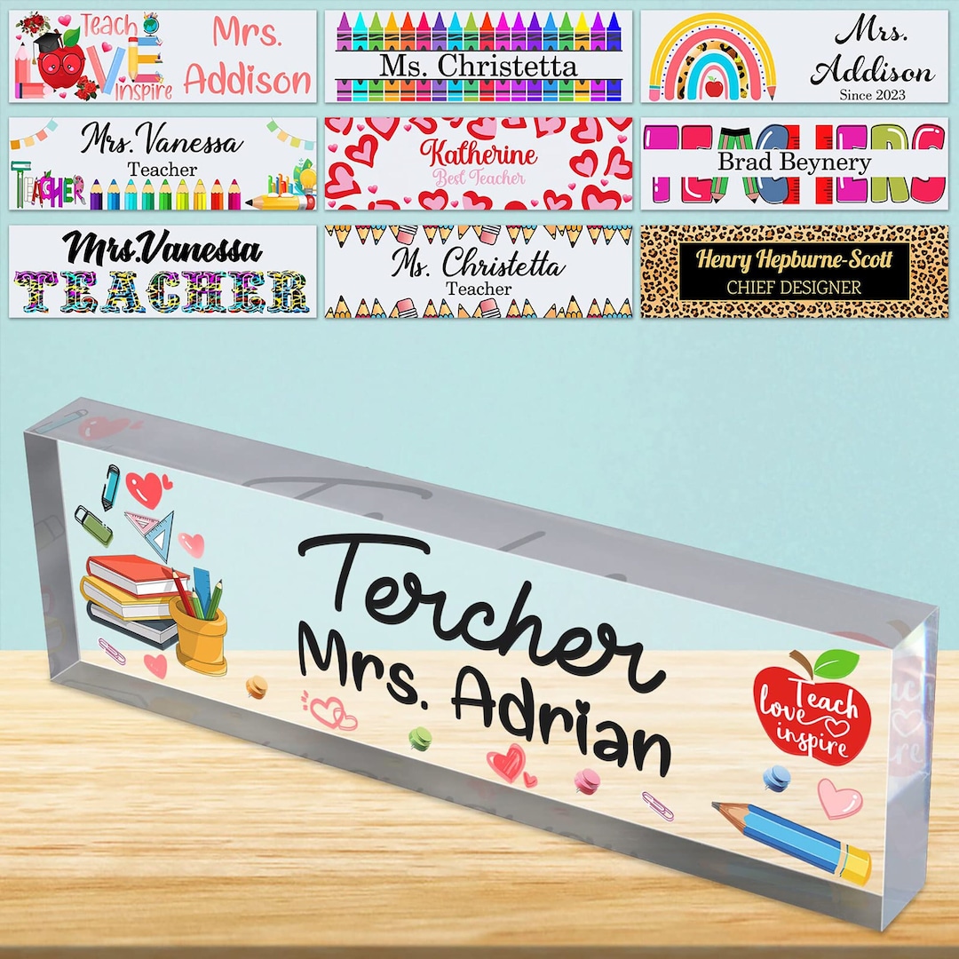 Personalized Teacher Desk Name Plate Teacher Gift Custom - Etsy