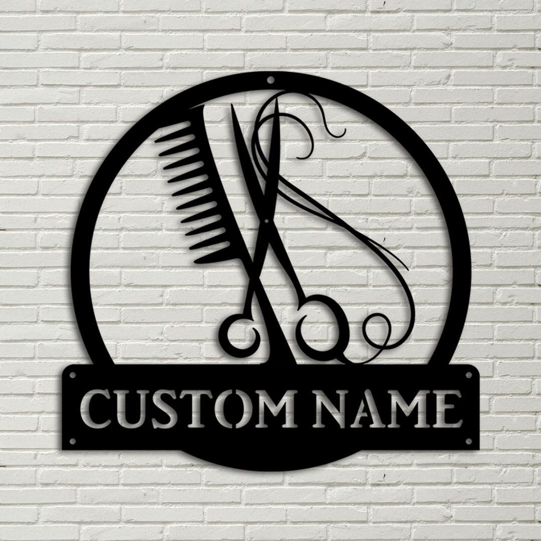 Personalized Beauty Salon Metal Sign Art, Custom Hair Stylist Salon ...
