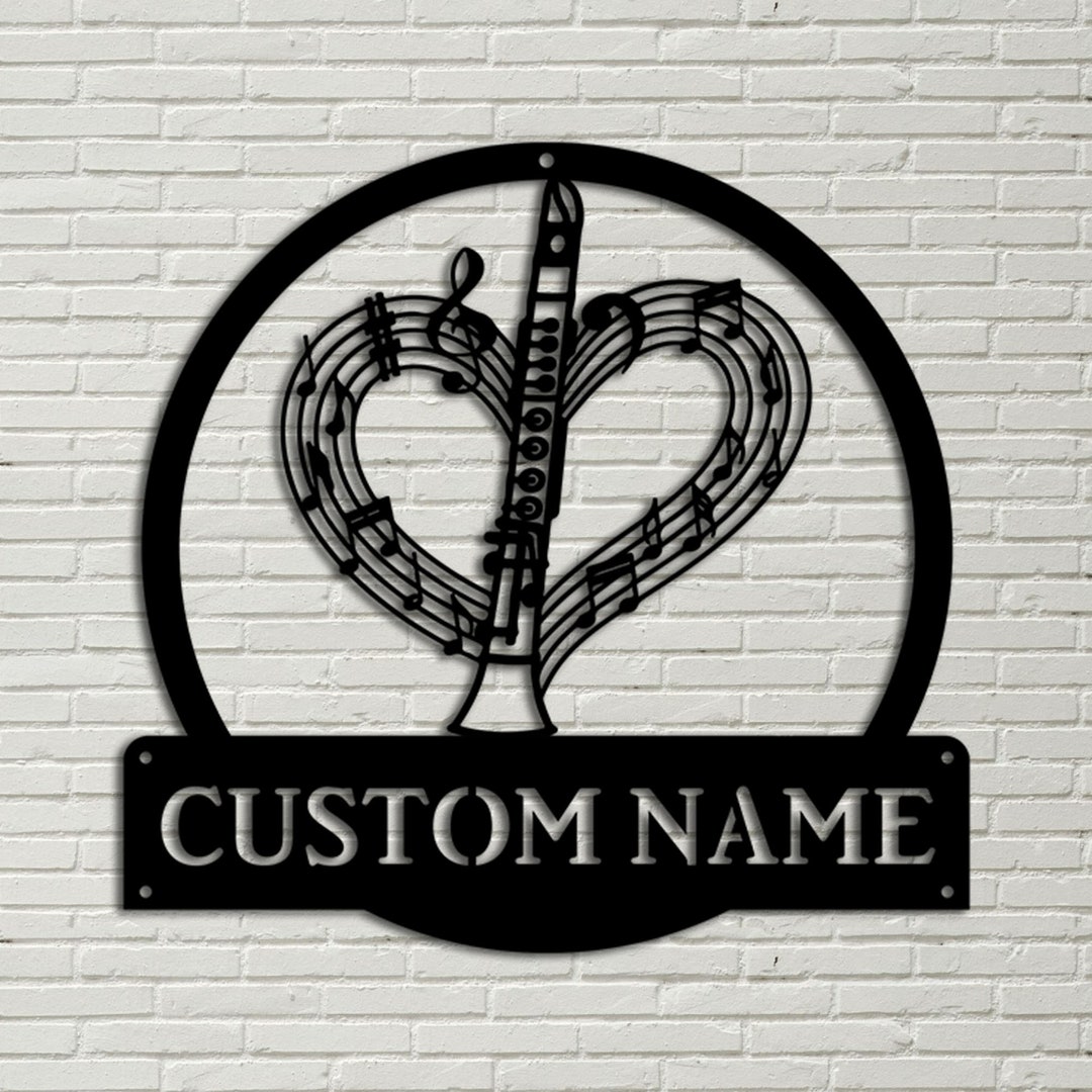 Personalized Clarinet Music Metal Sign Art Custom Clarinet Music Metal ...