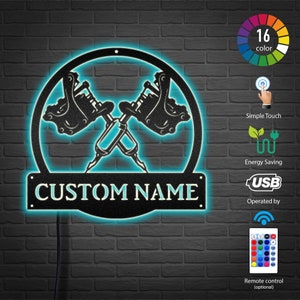 Personalized Tattoo Artist Metal Sign Art, Custom Tattoo Artist ...