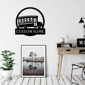 Personalized School Bus Driver Metal Sign Art, Custom School Bus Driver ...