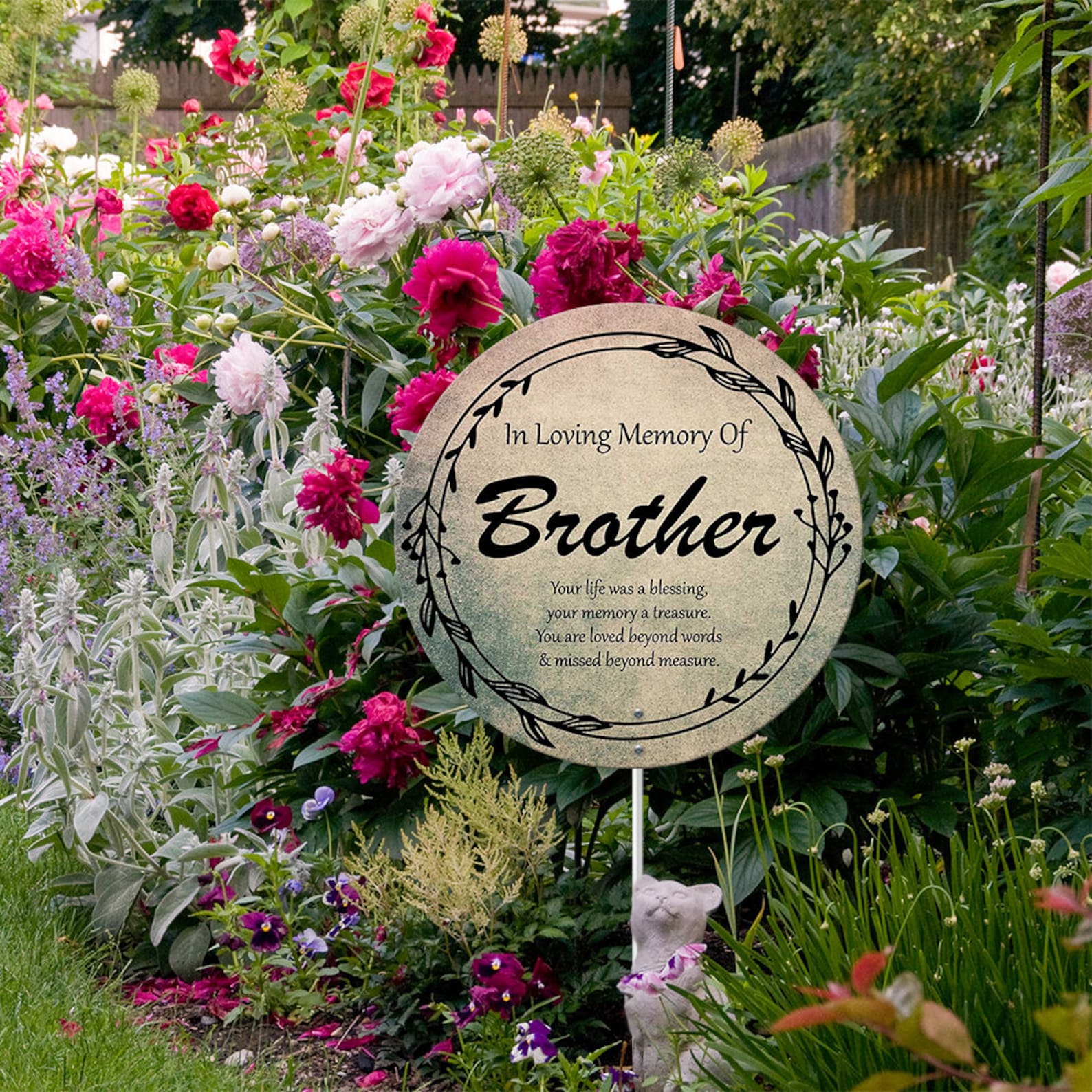 Brother Memorial Stake - Plaque, Outdoor Grave Marker, Personalised ...