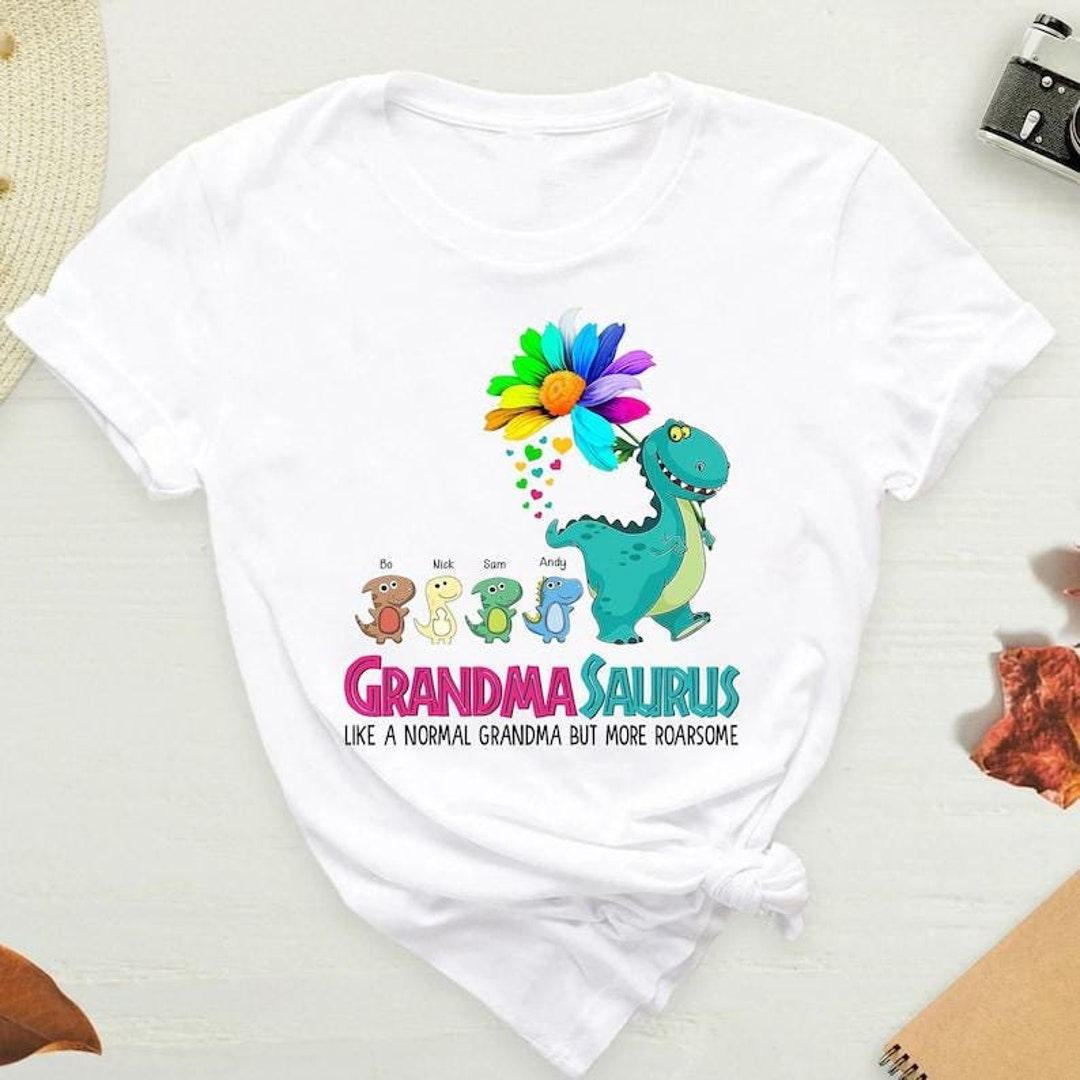 Funny Grandmasaurus Personalized Gift for Grandma, Custom Nana T Shirt ...