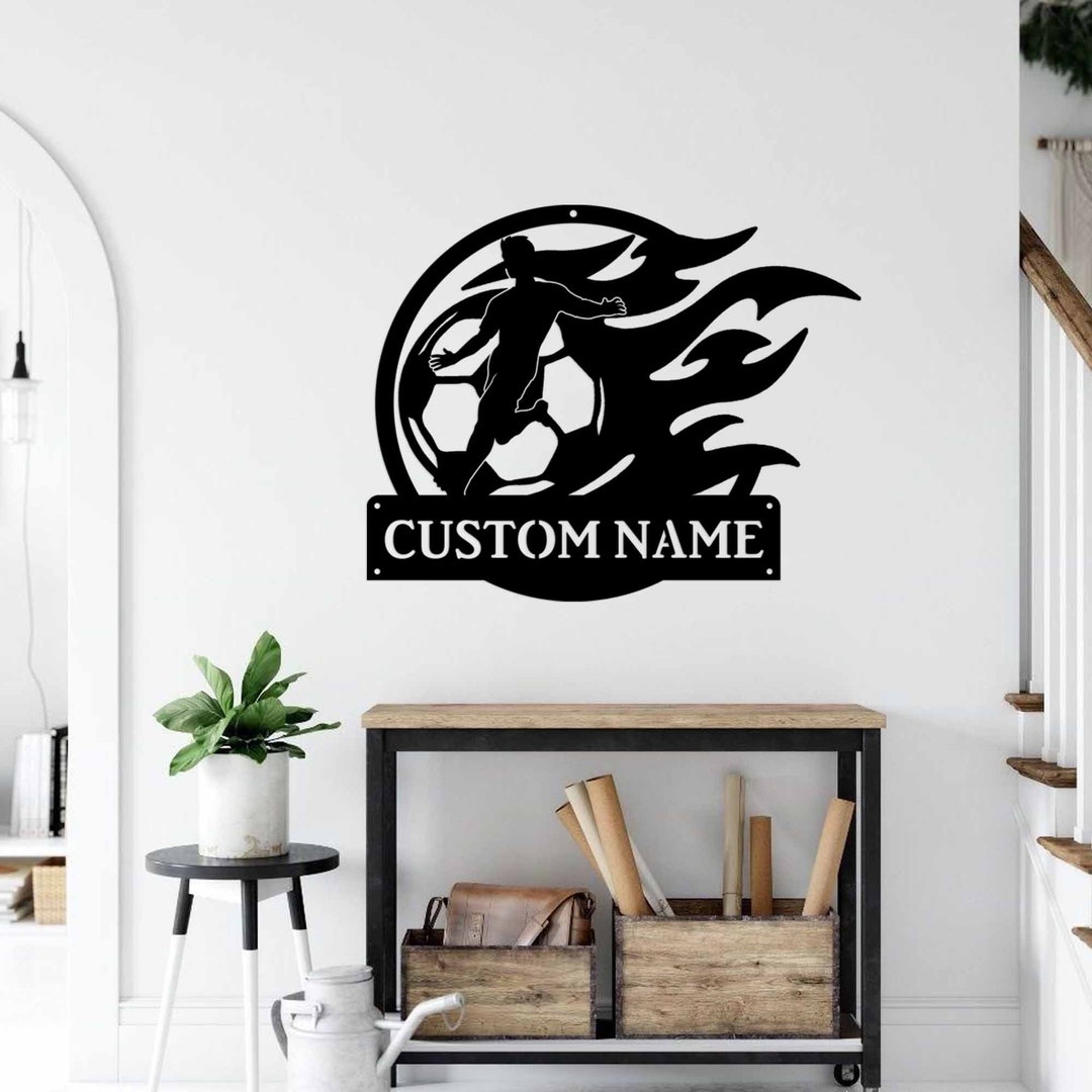 Soccer Name Sign Nursery Decor Personalized Metal Sign - Etsy