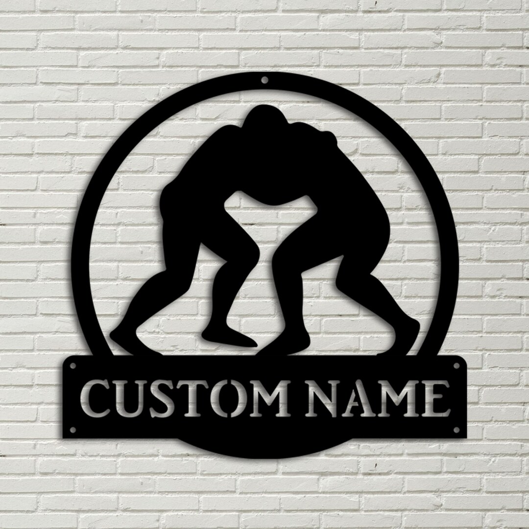 Personalized Love Wrestling Monogram Metal Sign Art, Custom Love ...