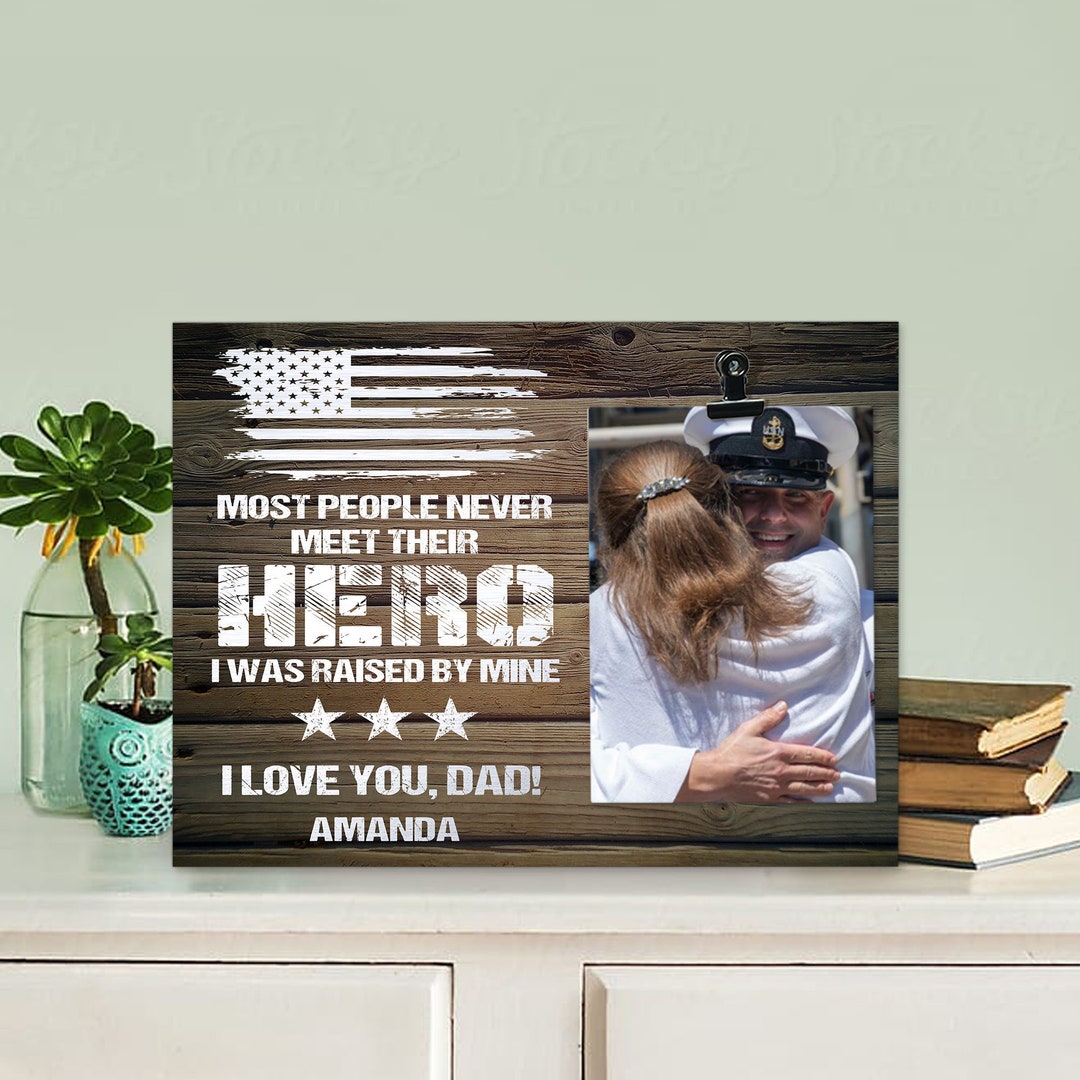 Military Dad Picture Frame Veteran Dad Hero Picture Frame Father's Day ...
