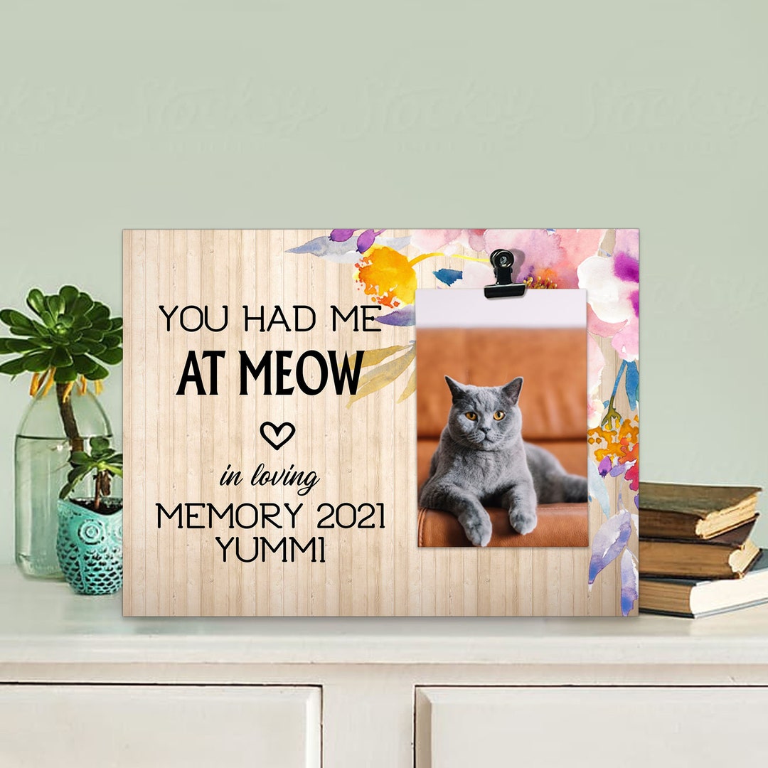 Pet Memorial Frame Cat, Cat Memorial Picture Frame, Cat Remembrance ...