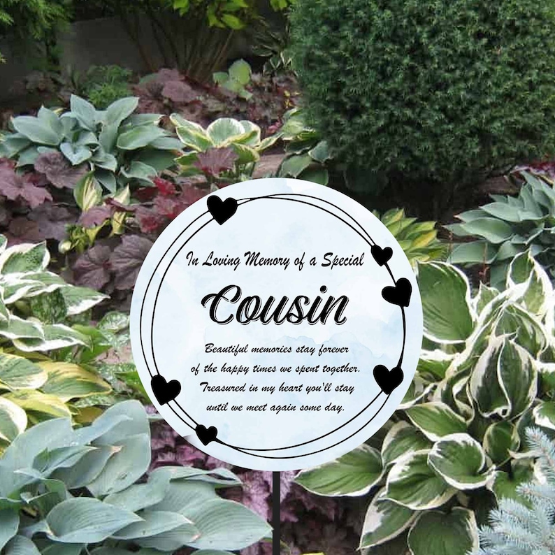Cousin Memorial Stake - Plaque, Outdoor Grave Marker, Personalised ...