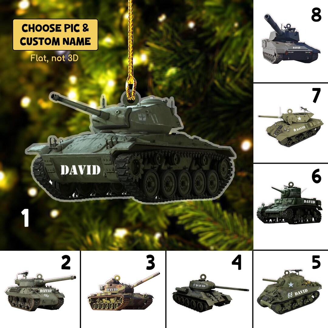 Veteran Tank Ornament, Military Tank Ornament, Veterans Day Ornament ...