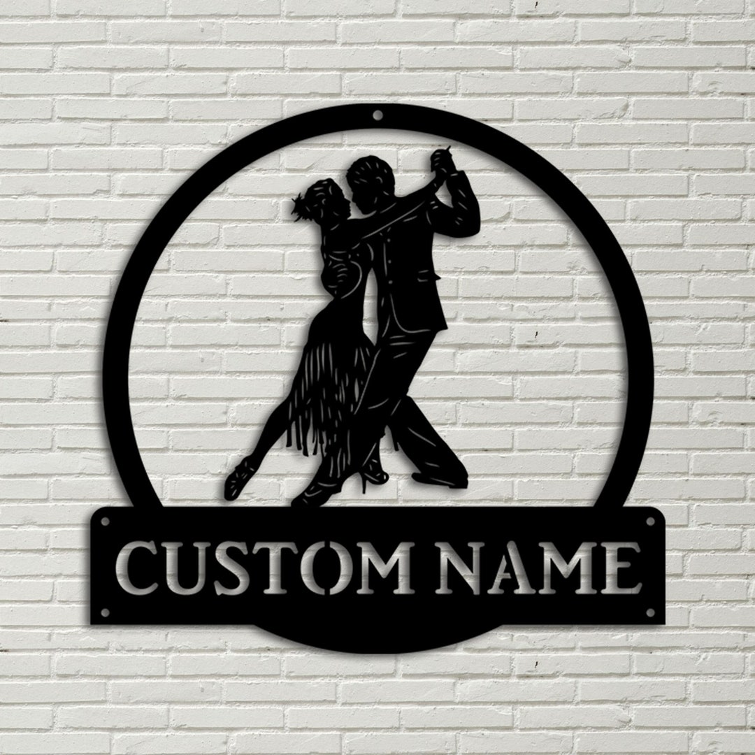 Personalized Tango Dance Monogram Metal Sign Art, Custom Tango Dance ...