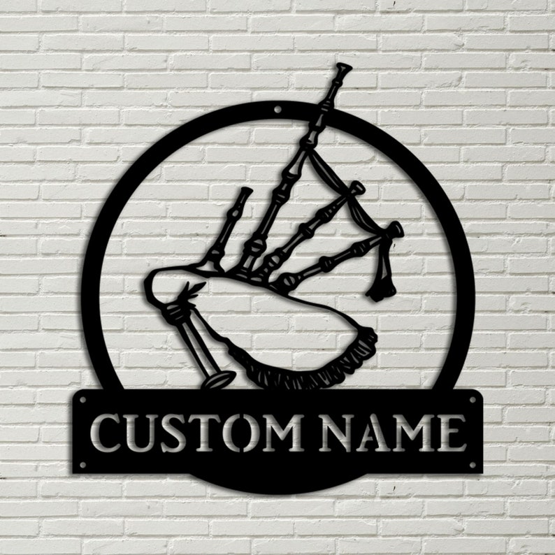 Personalized Bagpipes Music Monogram Metal Sign Art Custom Bagpipes ...