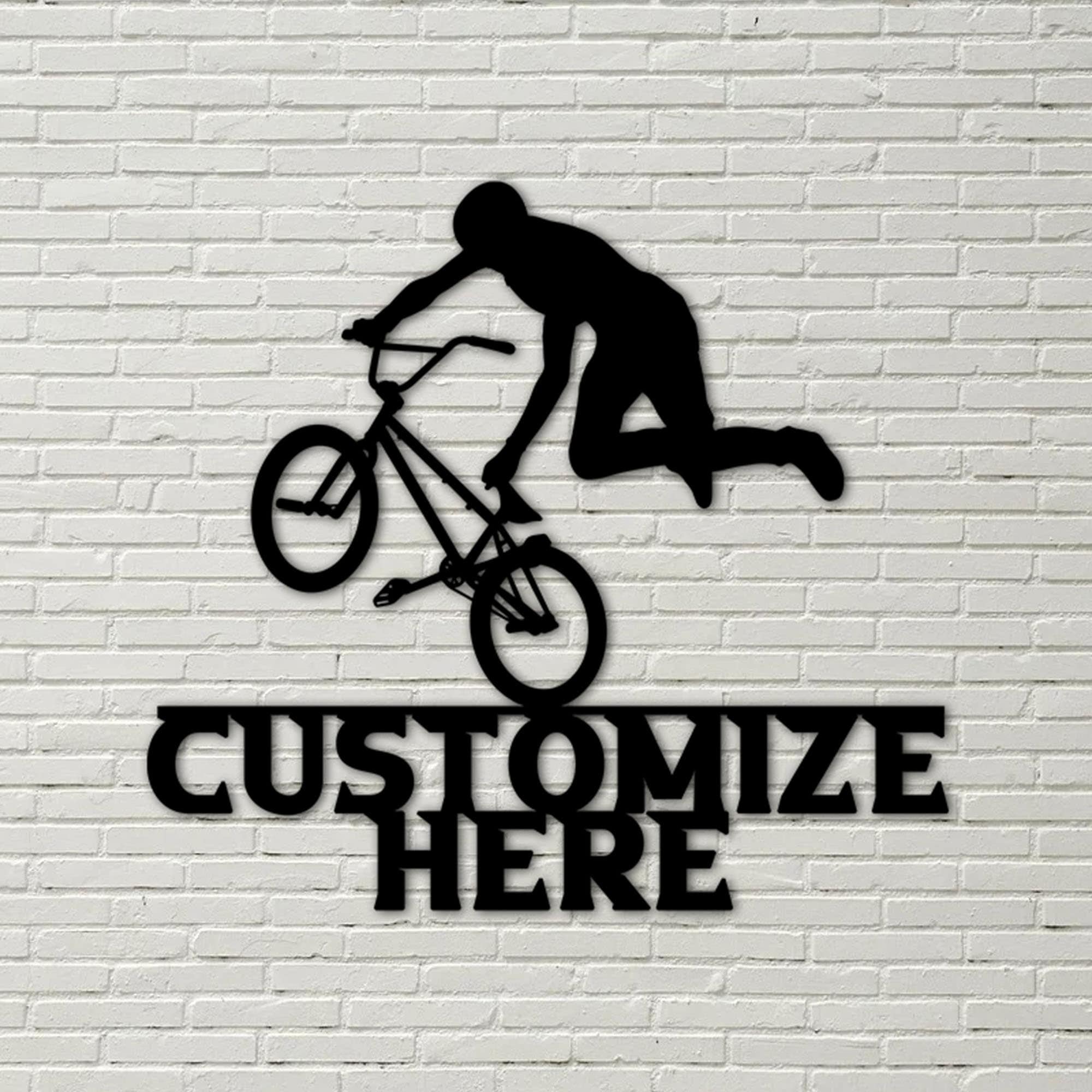 Customizable BMX Biker Sign Custom Metal Bike Sign - Etsy