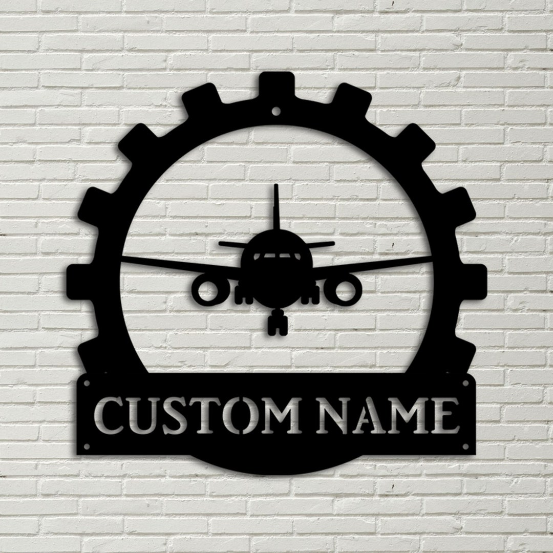 Personalized Aircraft Mechanic Monogram Metal Sign Custom Aircraft ...