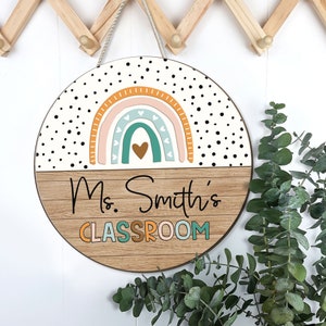 Custom Teacher Door Sign, Classroom Door Decor, Teacher Name Sign ...