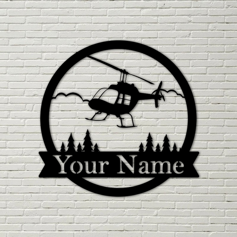 Helicopter Metal Sign Pilot Gifts Personalized Aviation - Etsy