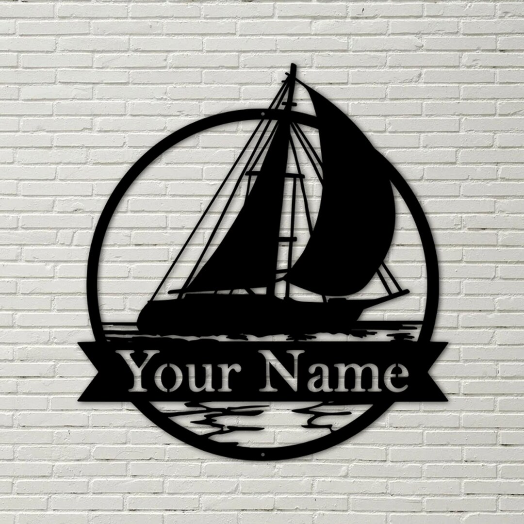 Sailboat Metal Sign - Metal Wall Art Décor - Personalized Saiboat Metal ...