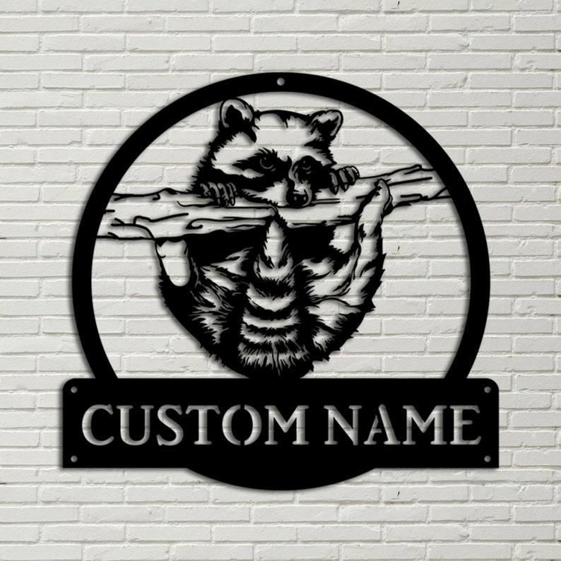 Personalized Raccoon Metal Sign Art Custom Raccoon Metal - Etsy