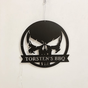 Personalize Skull Led Metal Sign, Custom Skull Metal Sign, Skull Sign ...
