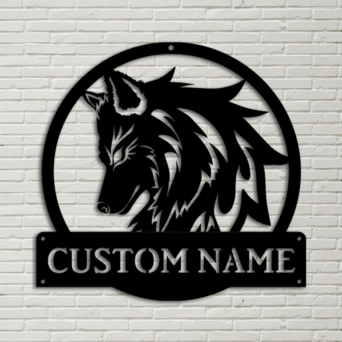 Personalized Wolf Monogram Metal Sign Art Custom Wolf - Etsy