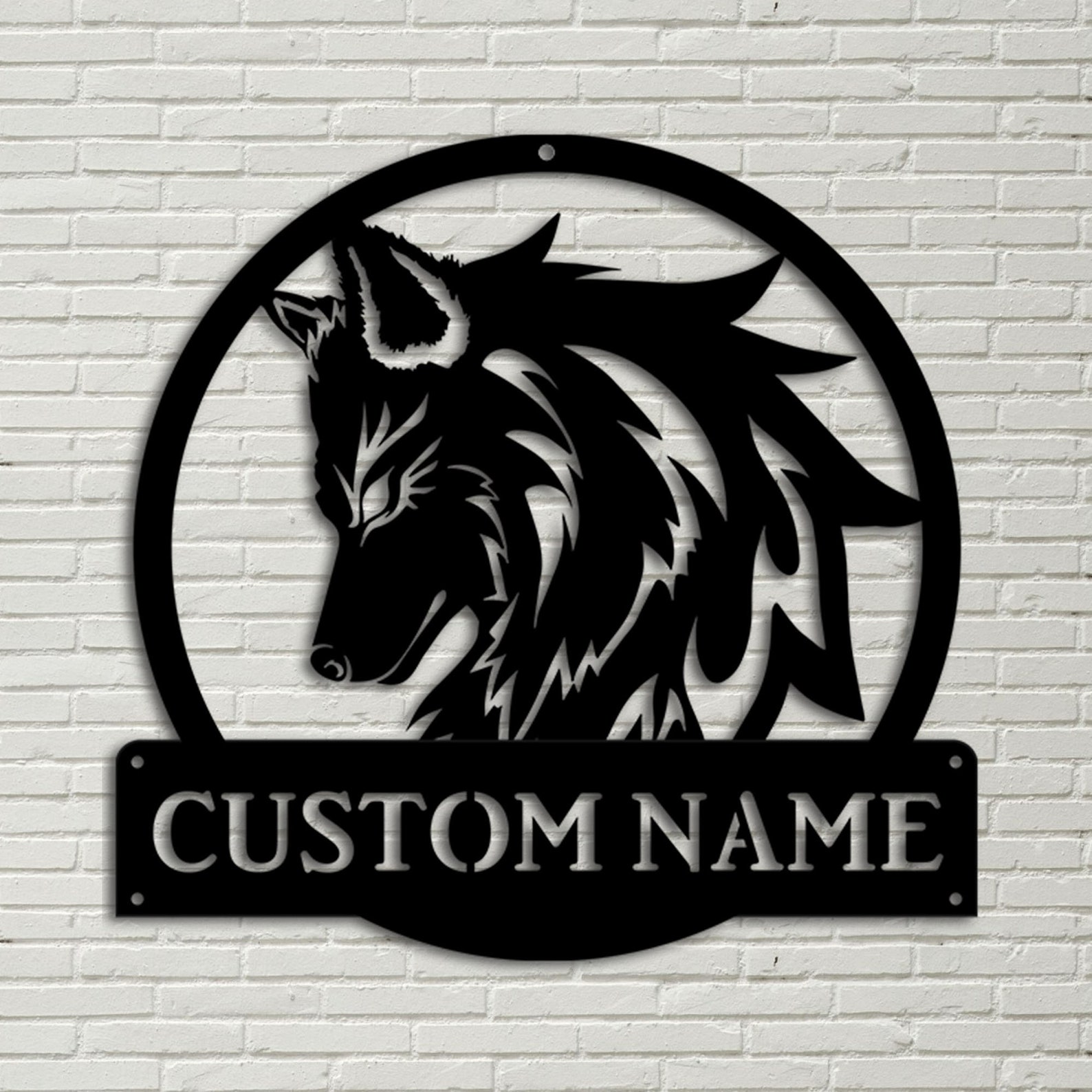 Personalized Wolf Monogram Metal Sign Art Custom Wolf - Etsy