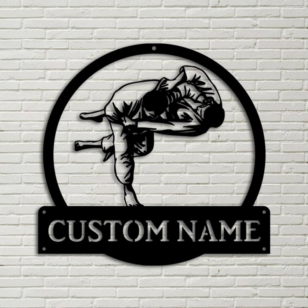 Personalized Judo Monogram Metal Sign Art, Custom Judo Sport Metal Sign ...