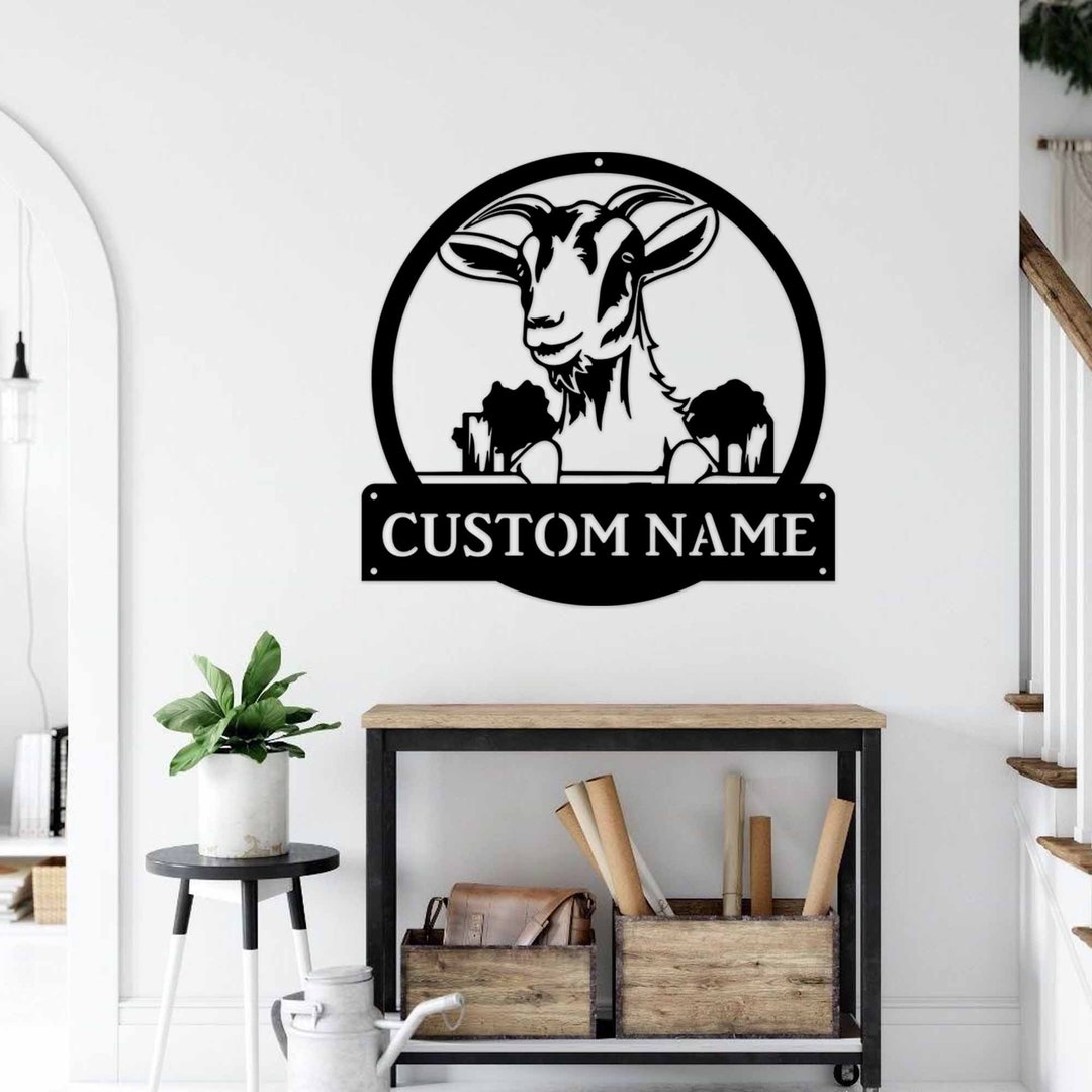 Goat Farm Sign, Goat Ranch Metal Sign, Custom Goat Sign, Goat Metal ...