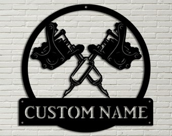 Custom Tattoo Artist Metal Sign Art, Personalized Tattoo Artist ...