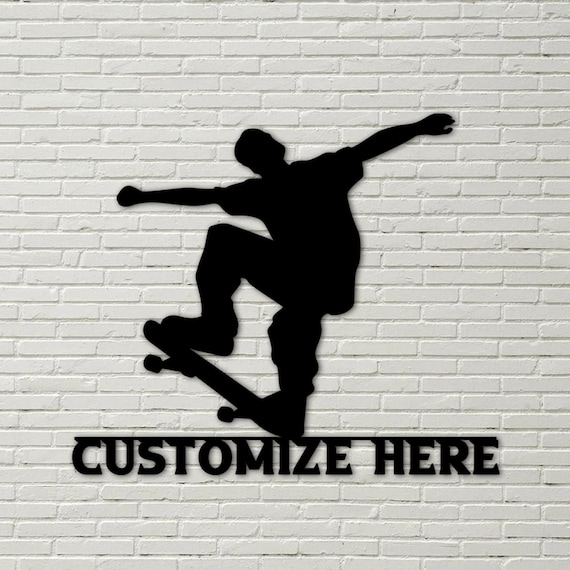 Customizable Metal Skateboarder Sign Skateboarder Skateboard | Etsy