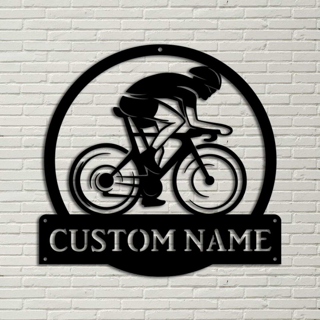 Personalized Bicycle Sport Monogram Metal Sign Art Custom Bicycle Sport ...