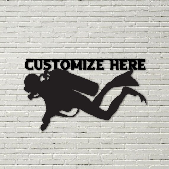 Customizable Scuba Diver Sign Metal Diver Decoration Metal - Etsy
