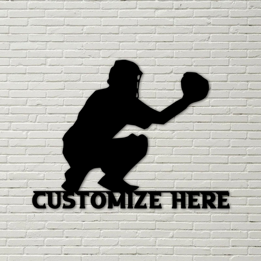 Customizable Catcher Sign, Metal Baseball Sign, Baseball Sign, Baseball ...