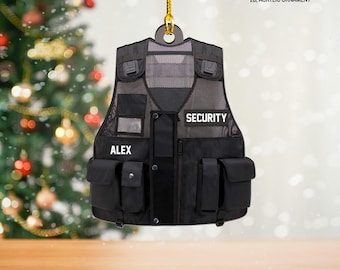 Security Jacket Ornament, Custom Security Guard 2D Ornament, Security ...