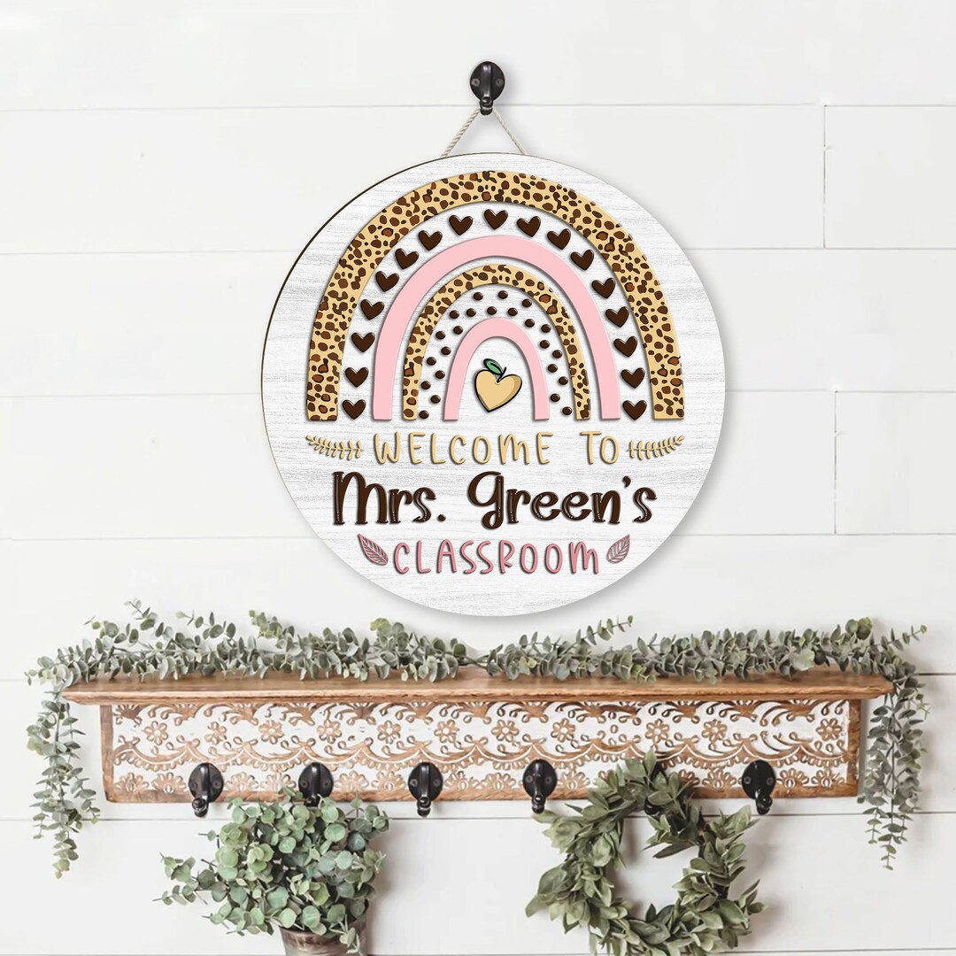 Custom Teacher Door Sign, Classroom Door Decor, Teacher Name Sign ...