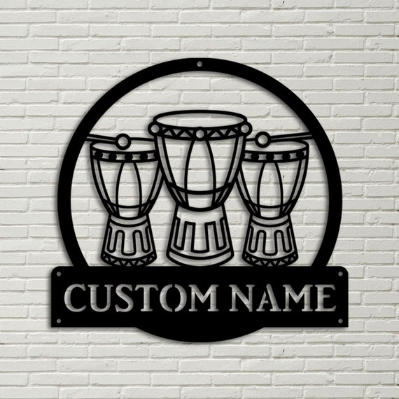 Personalized African Drum Djembe Metal Sign Art Custom Djembe | Etsy