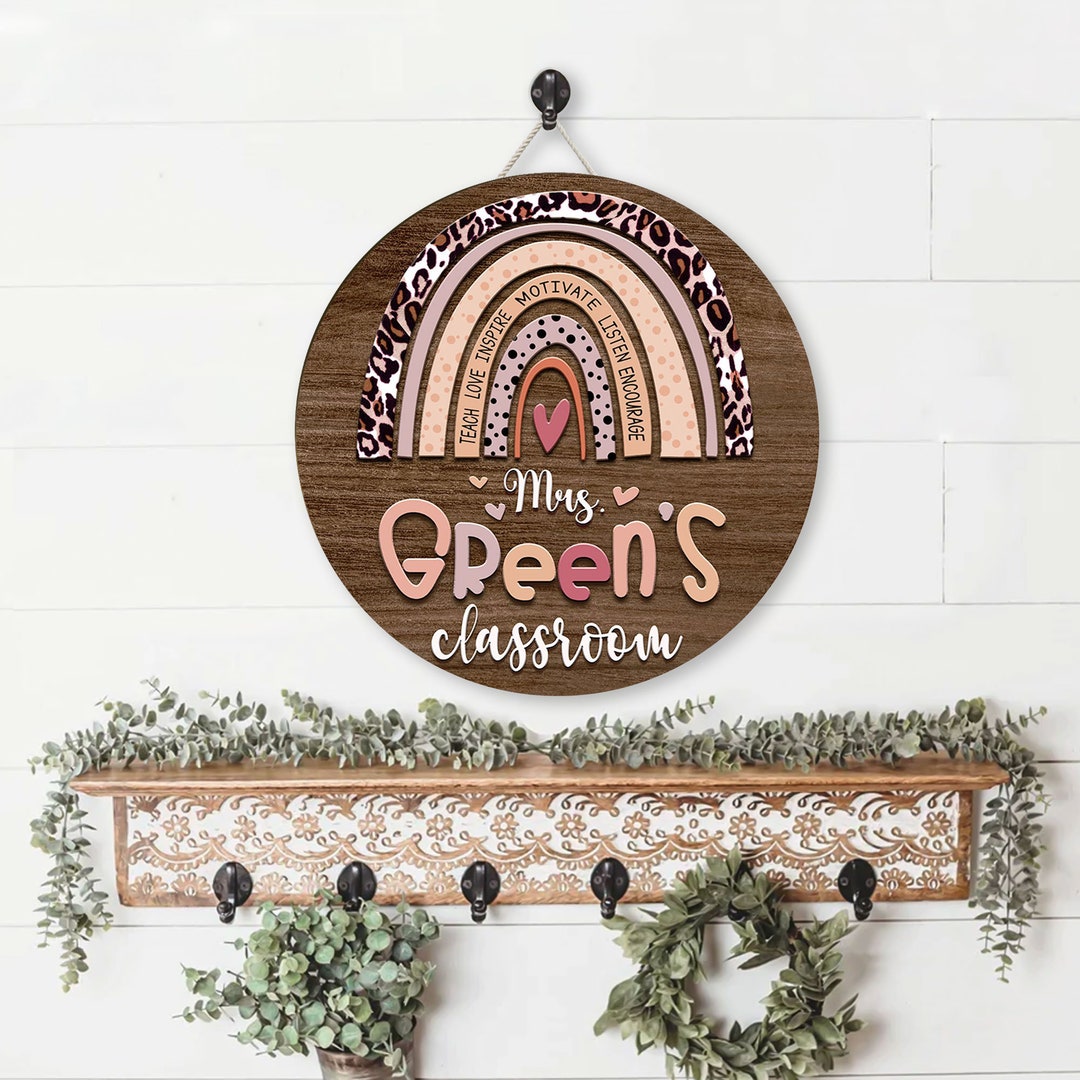 Custom Teacher Door Sign, Classroom Door Decor, Teacher Name Sign ...