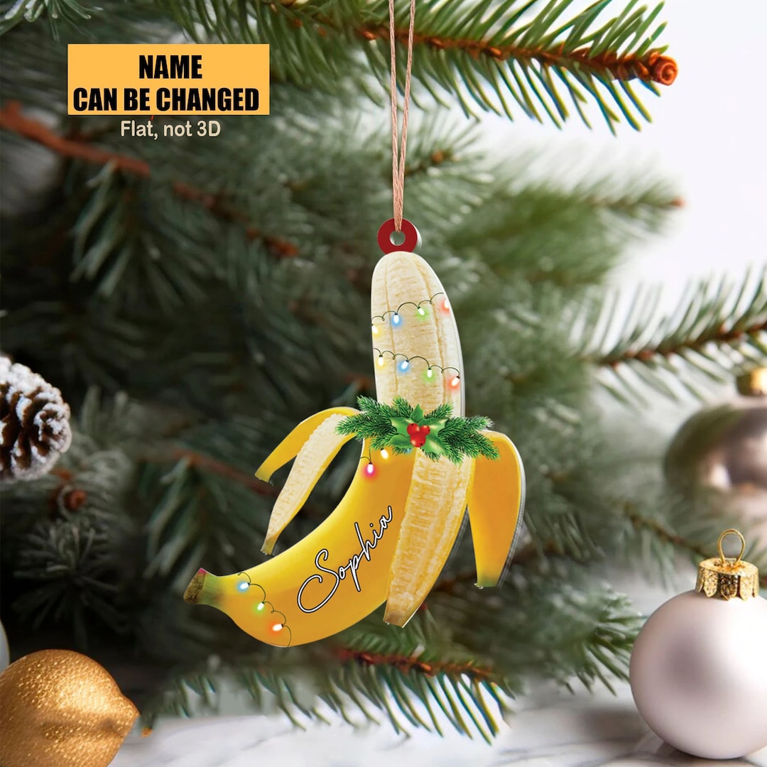 Banana Christmas Acrylic Ornament, Banana Xmas Tree Ornament Decor ...