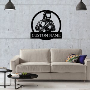 Personalized Welder Monogram Metal Sign Art, Custom Welder Monogram ...