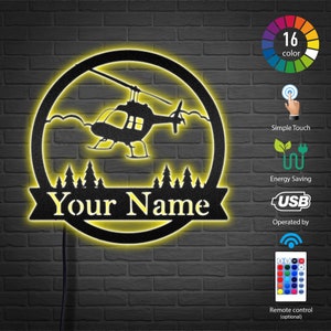 Helicopter Metal Sign, Pilot Gifts, Personalized Aviation Signs, Custom ...