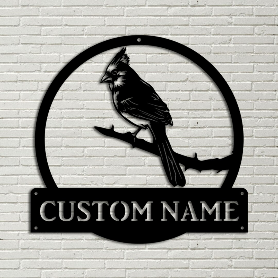 Personalized Cardinals Birds Monogram Metal Sign Art Custom Cardinals ...