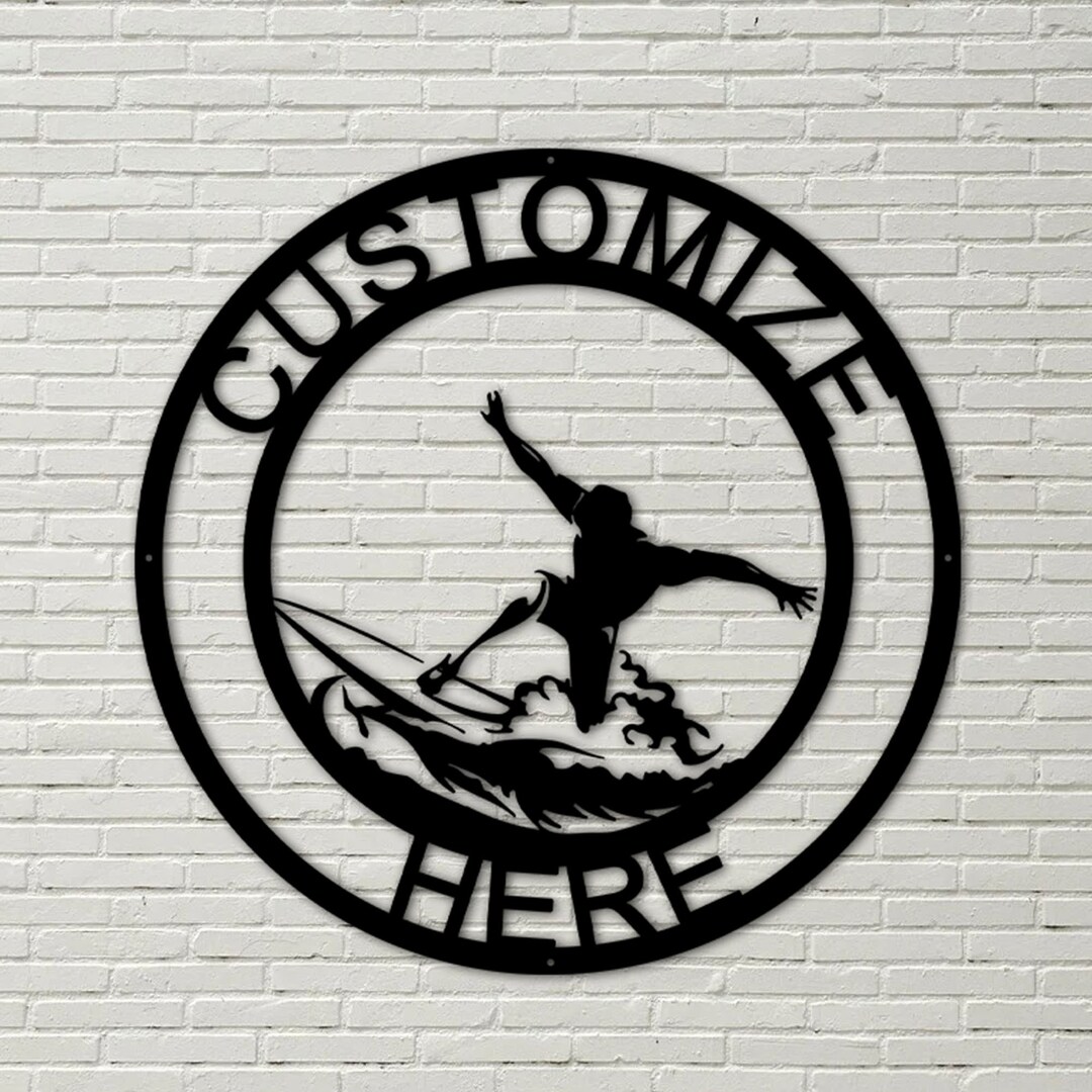 Customizable Metal Surfing Sign Surfing Decoration - Etsy